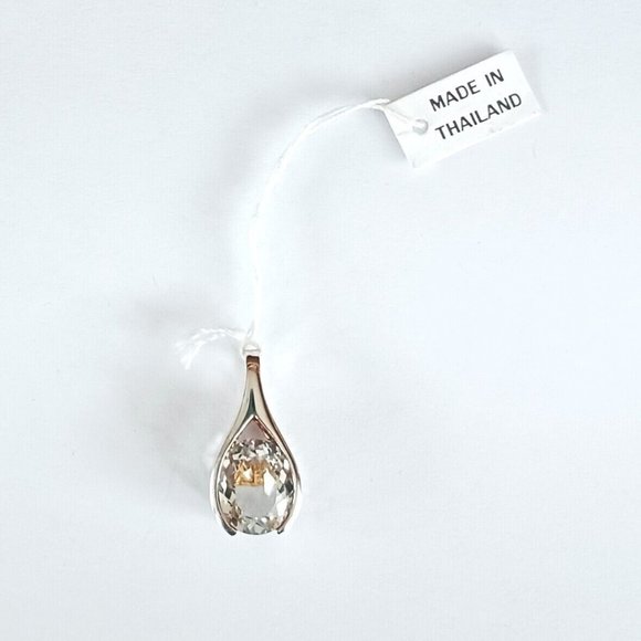 QVC | Jewelry | Qvc Sterling Silver Pear Shaped Large Clear Cabochon ...